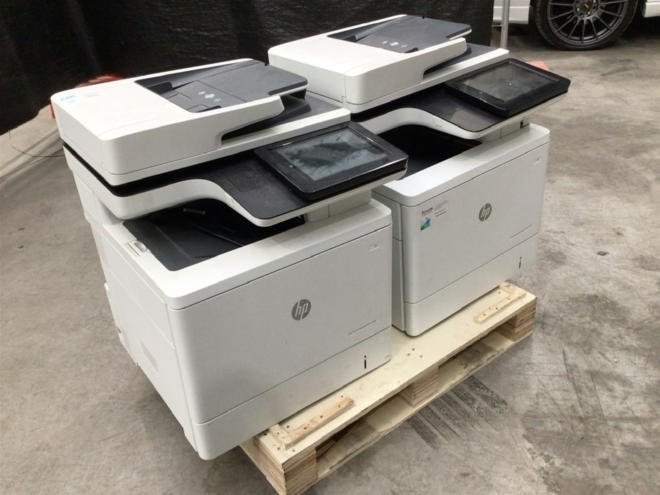 2 x Hewlett-Packard Color Laser Jet Managed Flow MFP ES7540 Printers ...