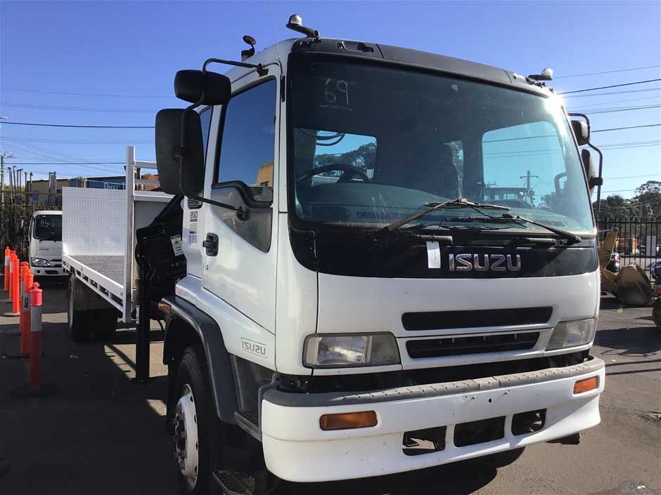 2002 Isuzu FVR 950 Sitec 230 (4 x 2) Tray Body Crane Truck Auction ...