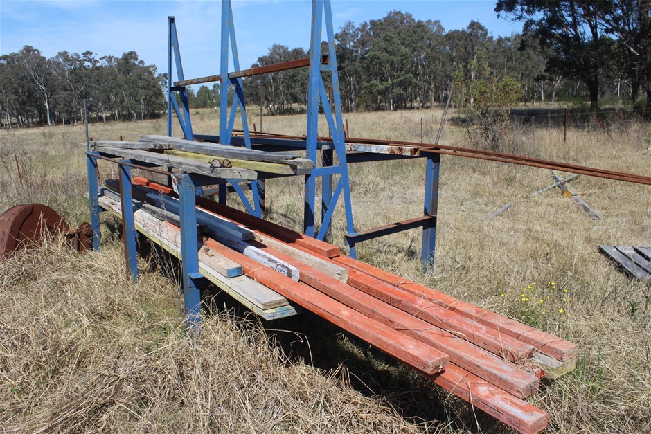 Quantity of Assorted Steel Rebar 7 Timber with Steel Rack Auction (0270 ...