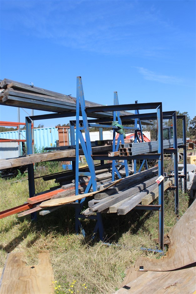 Quantity of Assorted Timber & Steel with Steel Rack Auction (0284 ...