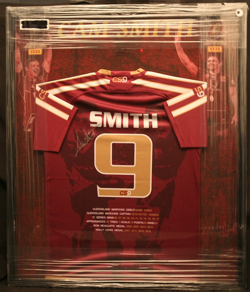 Cameron Smith signed QLD jersey - Framed - COA Auction (0035-2555993 ...