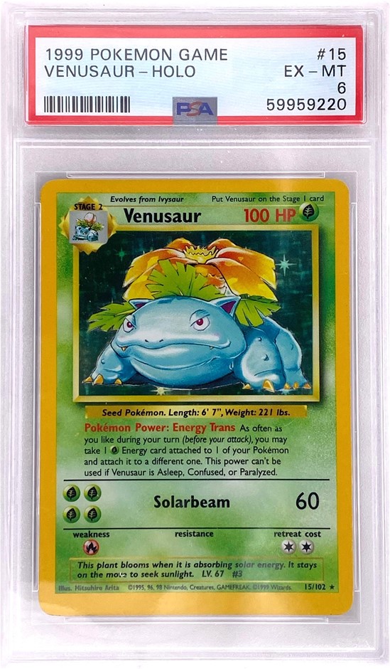 1999 BASE SET POKEMON GAME VENUSAUR – HOLO PSA CERTIFIED CARD Auction ...