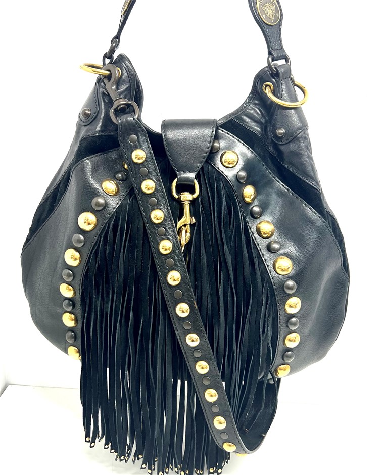 Gucci Black Babouska Hysteria Leather Suede Shoulder Bag Auction