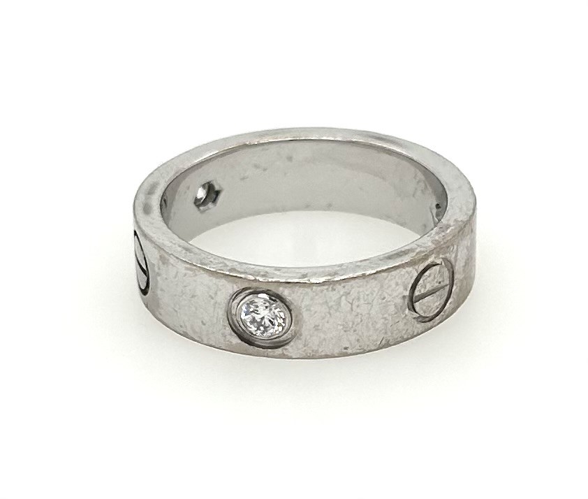 Cartier 18ct White Gold 0.22ct Diamond Locked In Love Ring Auction ...