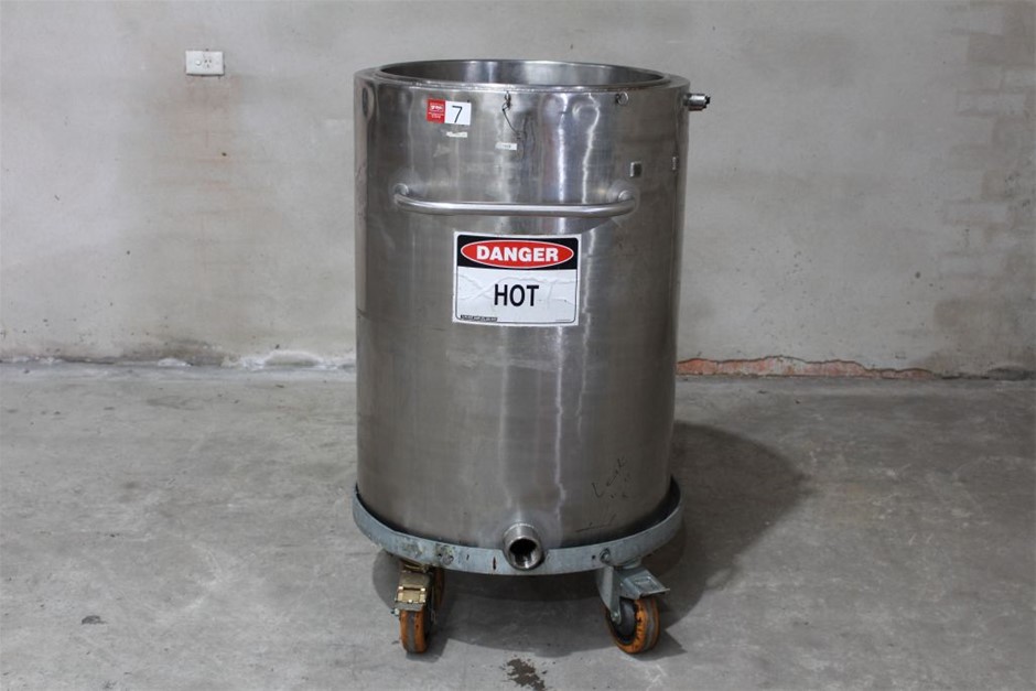 200L Stainless Steel Jacketed Tank on a mobile Trolley Auction (0007 ...