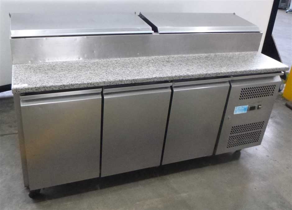 Exquisite MTC360H Mobile Stainless Steel & Marble Finish Prep Bench ...