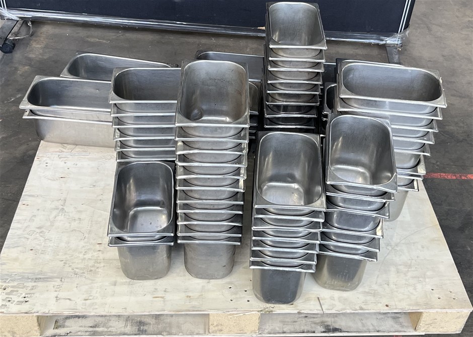 Qty Assorted Stainless Steel Ice Cream Containers Auction (0020-5055138 ...