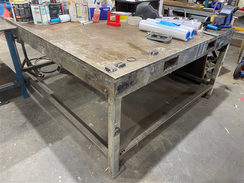 Large Custom Work Bench with Vice Auction (0047-8018221) | Grays Australia