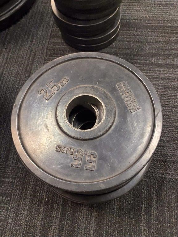 6 x 2.5kg Olympic Bar Plates (Black) Auction (0009-3027892) | Grays ...