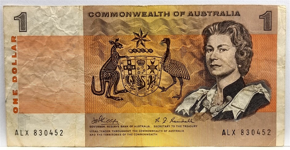 1969 AUSTRALIAN ONE DOLLAR BANKNOTE Auction (0012-2557769) | Grays ...