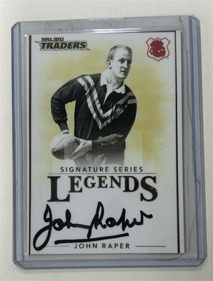 NRL 2013 Traders Signature Series Legends "JOHN RAPER" Signed Trading ...