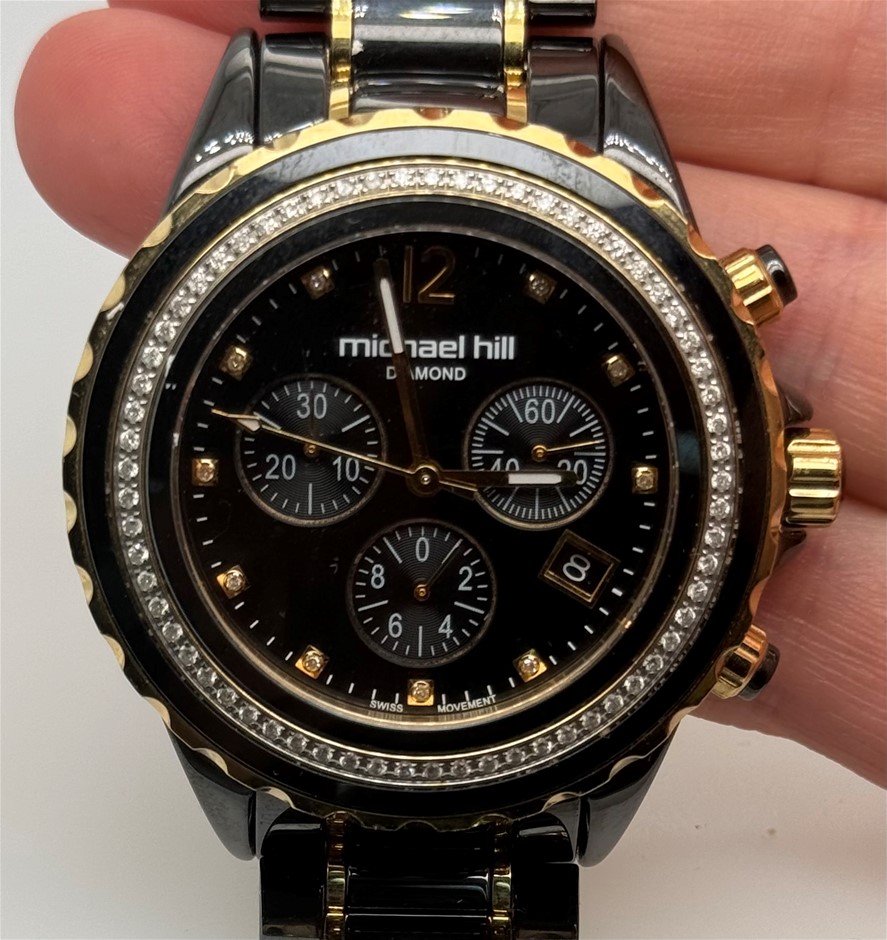 Michael Hill Diamond Chronograph Watch Model 9427 Auction (0085-2557516 ...