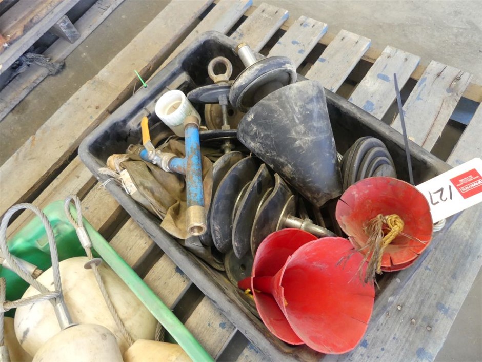 Assorted conduit cleaning plugs,Conduit blower fittings and bags ...