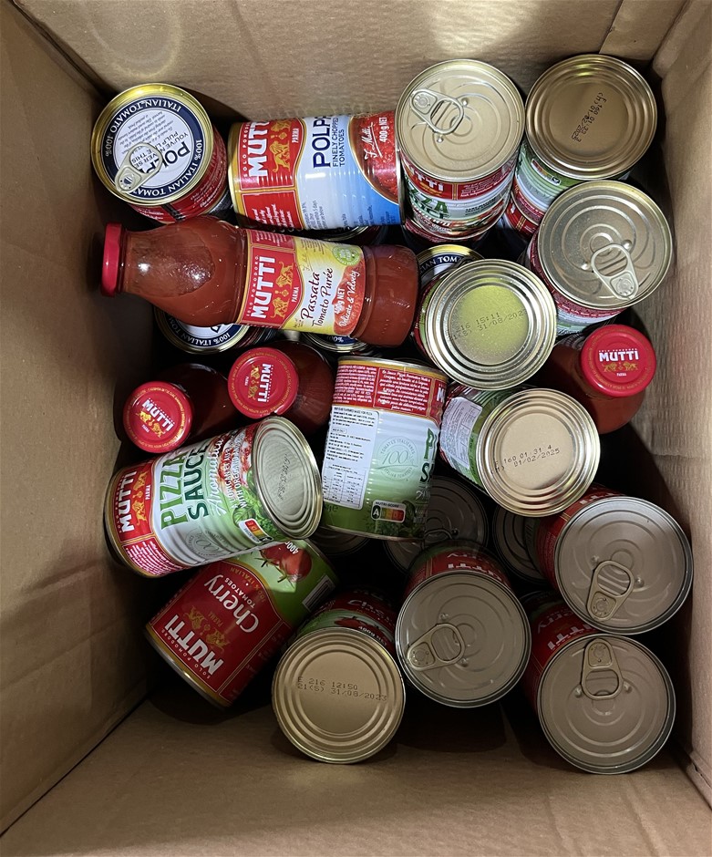 Box of Mutti Passata tomato Puree (4 Bottles), Cherry tomatoes(12 Cans ...