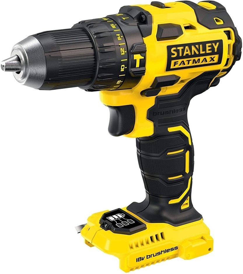 STANLEY FATMAX 18V Cordless Hammer Drill Driver. Model FMC627B-XE. Skin ...