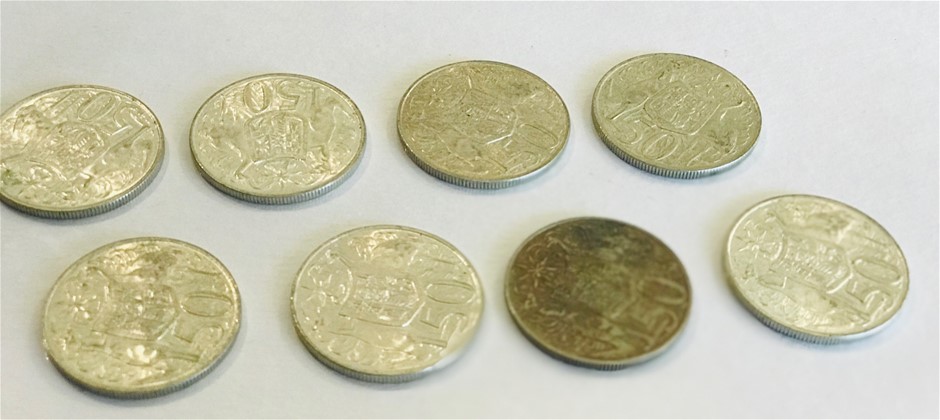 Lot of 6 round 50 cent coins 1966 Auction (0165-8018314) | Grays Australia