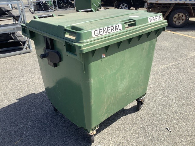 Green Plastic Wheeled Skip Bin Auction (0064-9048245) | Grays Australia