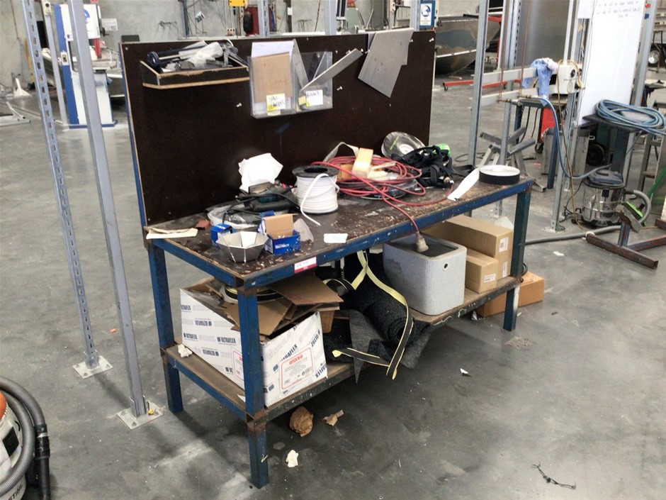 4x Various Steel Frame Workbenches Auction (0048-7049677) | Grays Australia