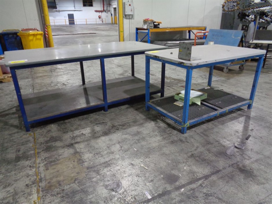 2 Steel frame Work Benches Auction (0149-5055495) | Grays Australia