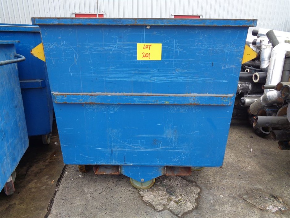 Mobile Steel Bins with Forklift Tine Pockets Auction (0201-5055495 ...