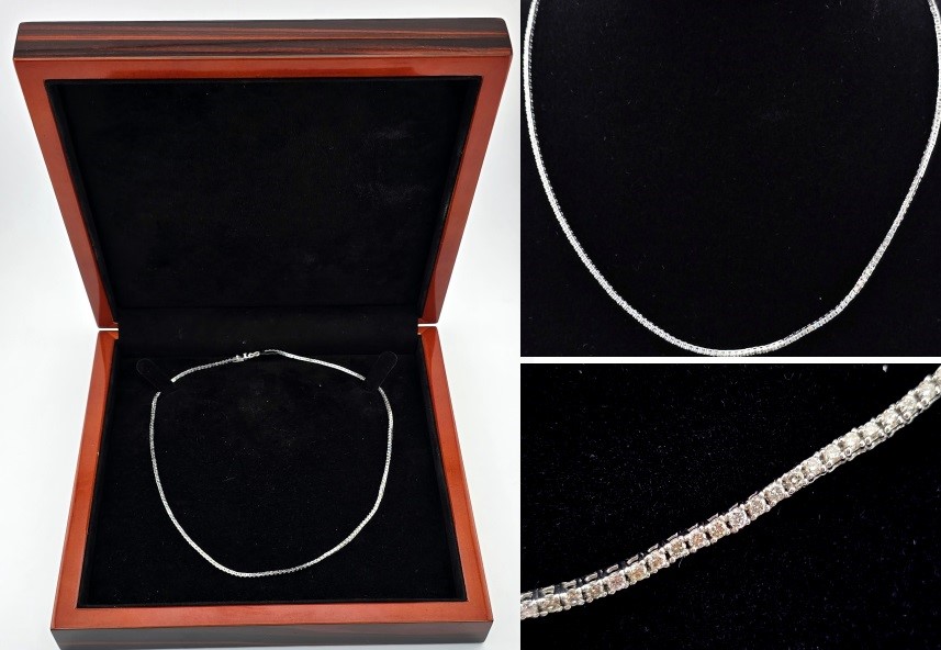 18ct WHITE GOLD NECKLACE WITH 215 DIAMONDS Auction (0001-2558131 ...