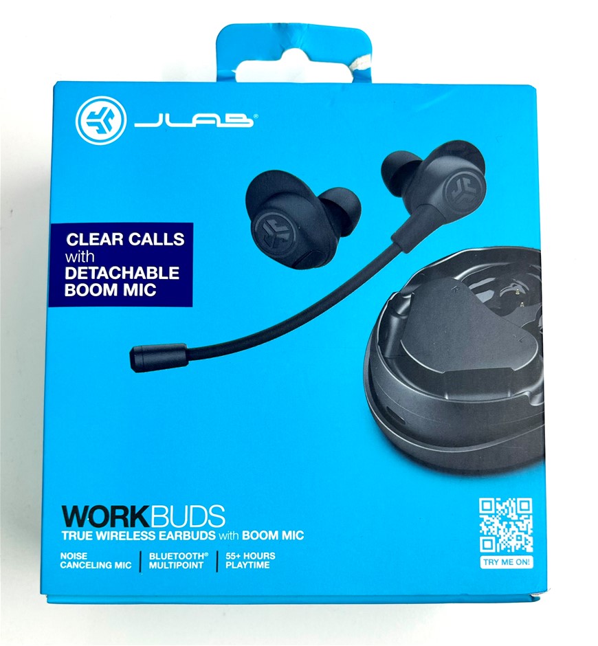 Jlab Work buds True Wireless Earbuds with Boom Mic Auction (0105 ...