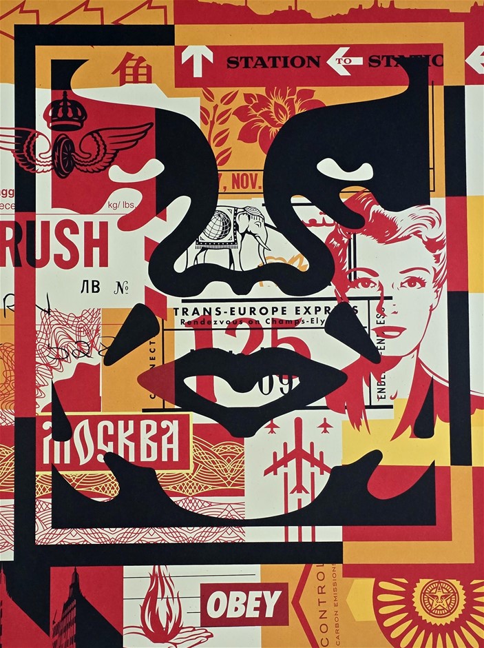 SHEPARD FAIREY (1970 - ), Hand Signed Speckle Tone Lithograph Auction ...