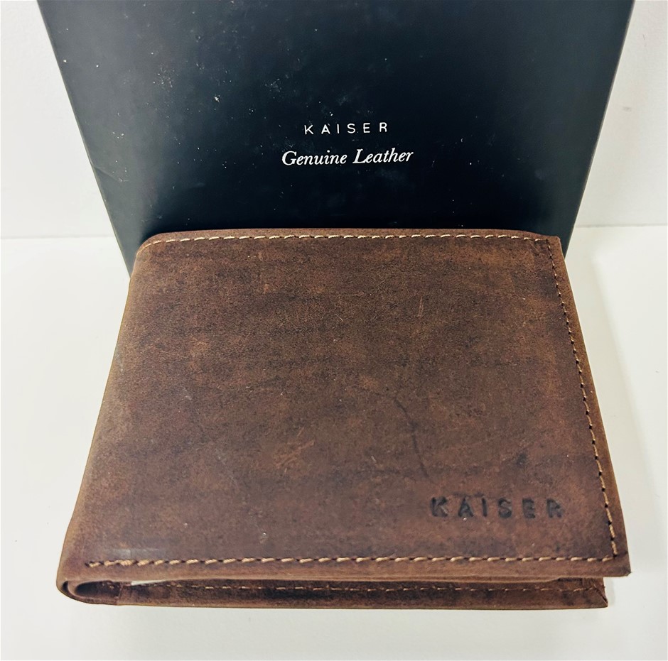 Kaiser Genuine Leather Tri-Fold Wallet With 6 Card Slots Auction (0054-2558339) | Grays Australia