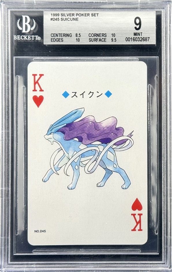 1999 POKEMON SILVER POKER SET SUICUNE (KING OF HEARTS) CARD Auction ...