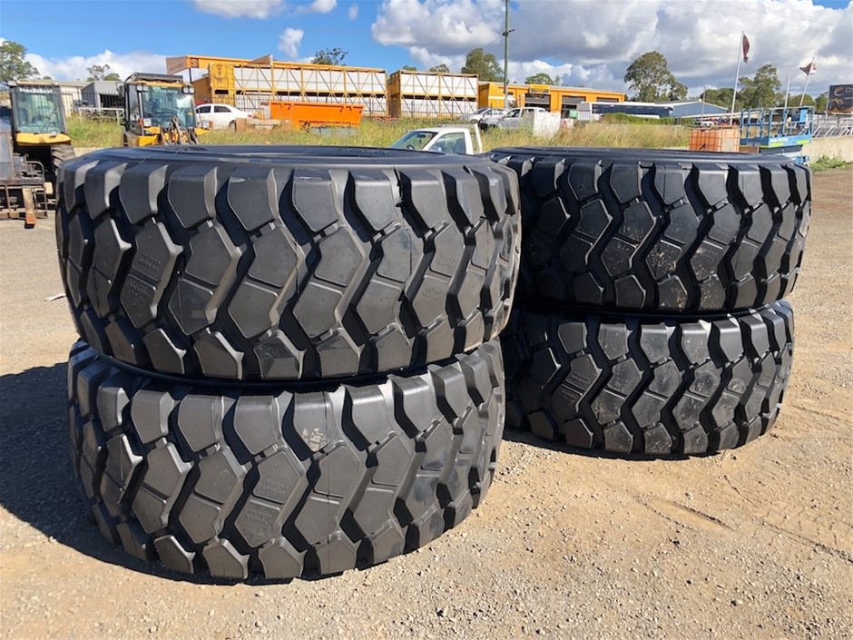 Quantity of 4 Unused 2024 29.5-R25 Radial Earthmoving Tyres Auction ...