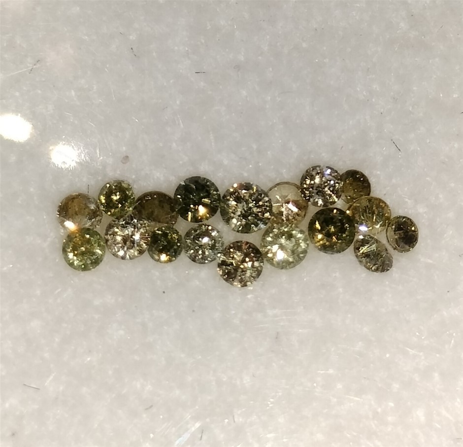 0.25ct Fancy Yellow Diamond Parcel - Round Brilliant Cut Auction (0007 ...