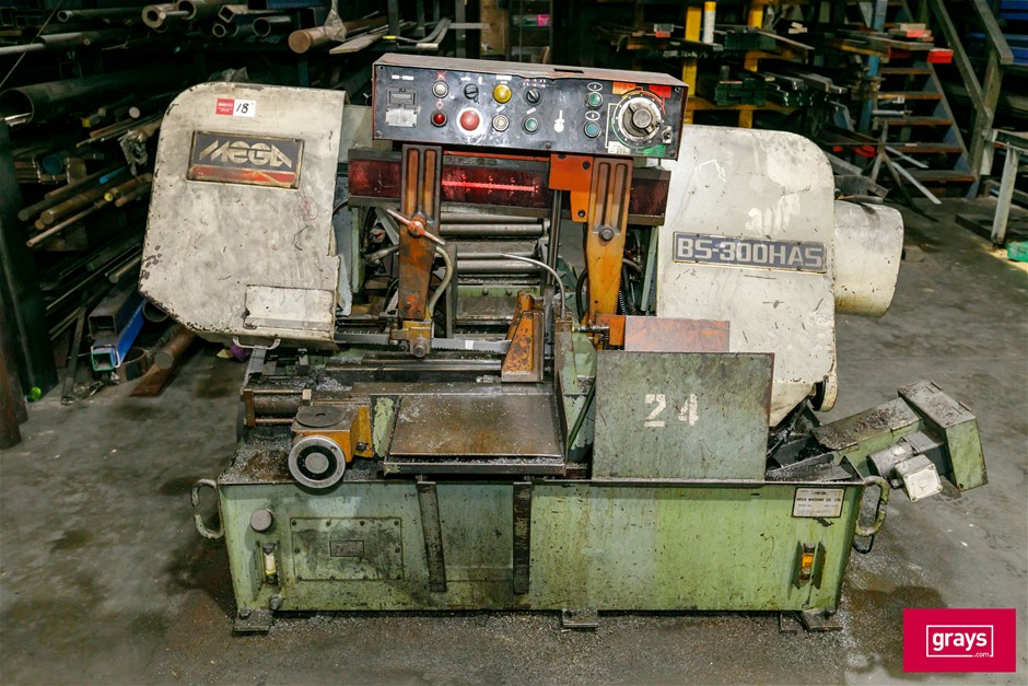 05/1993 MEGA BS-300 HAS Horizontal Metal Cutting Bandsaw Auction (0018 ...