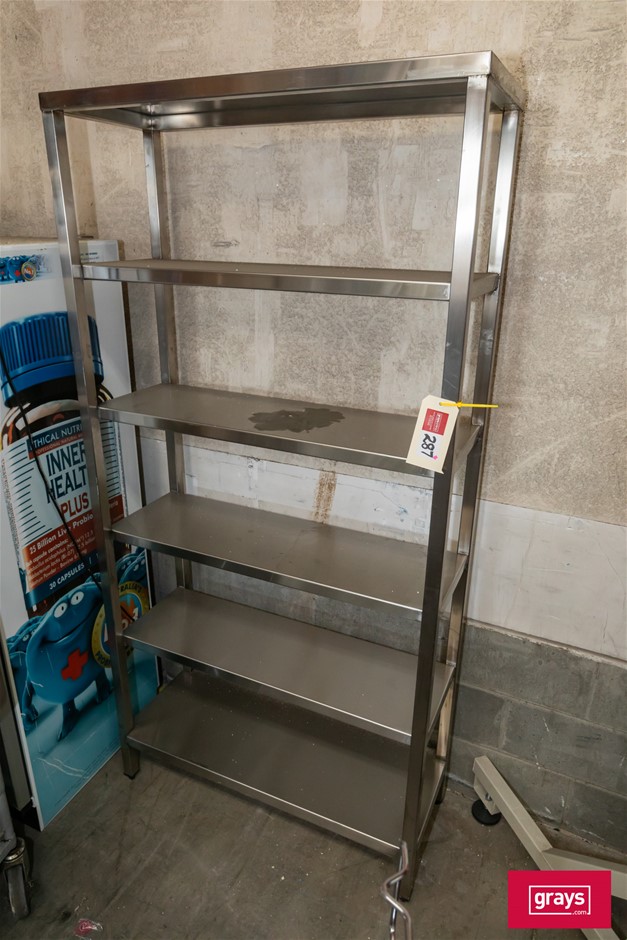 Stainless Steel Storage Shelf Unit Auction (0287-5056354) | Grays Australia