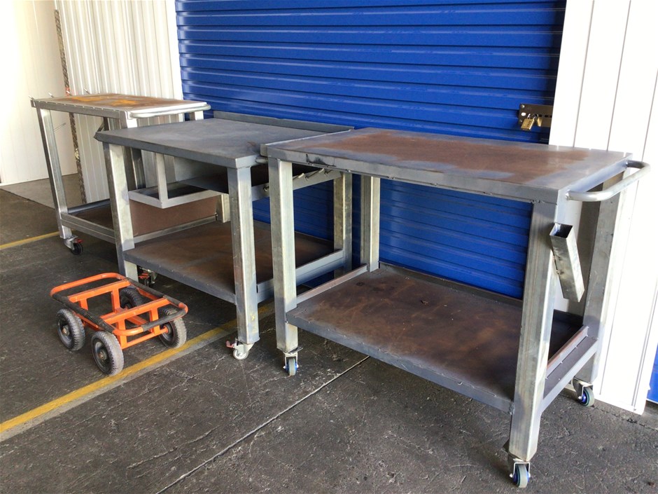 3 x Work Benches with Piano Trolley Auction (0045-7053789) | Grays ...