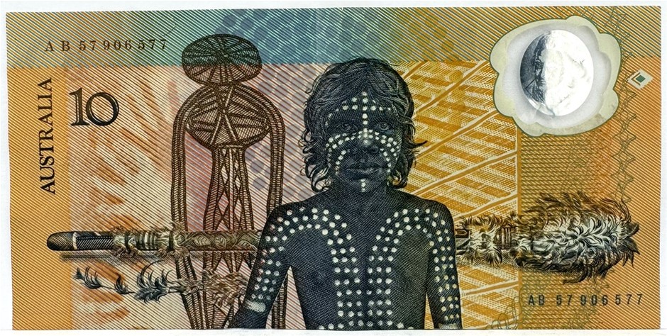 1988 LAST PREFIX FIRST POLYMER AUSTRALIAN $10 BANKNOTE (VERY FINE ...
