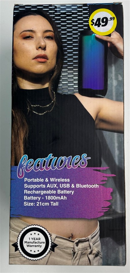 Soundwave Flashing Portable Wireless/Bluetooth Speaker Auction (0133 ...