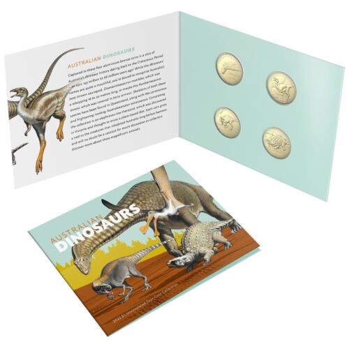 2022 Australian Dinosaurs $1 Coins - Set of 4 Dinosaur Coin Collection ...