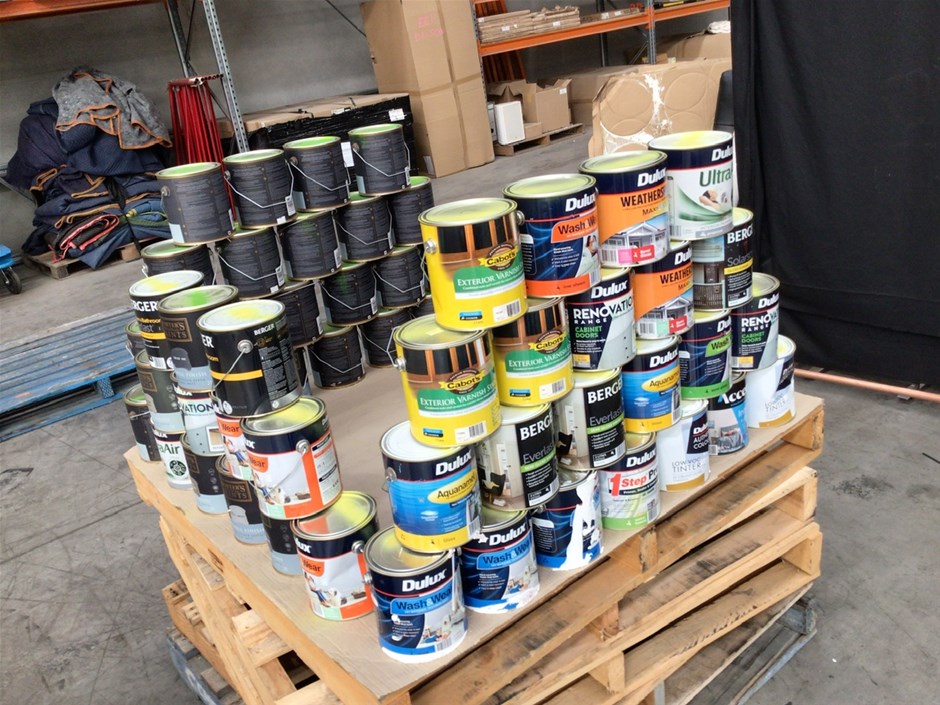 63 x Assorted 2 Litre Tins of Paint Auction (0032-3029084) | Grays ...