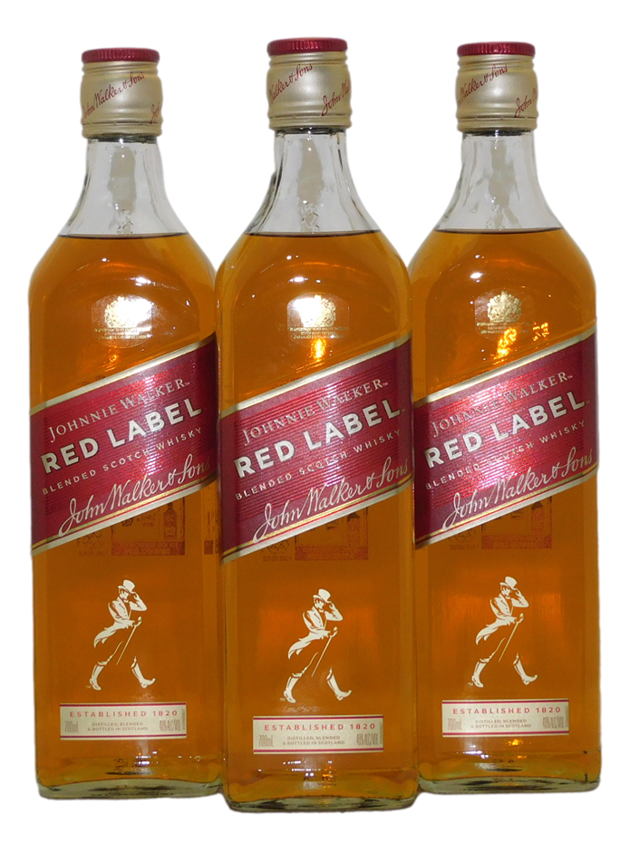 Johnnie Walker Red (3x 700mL) Scotland. Auction (0051-10729073) | Grays ...