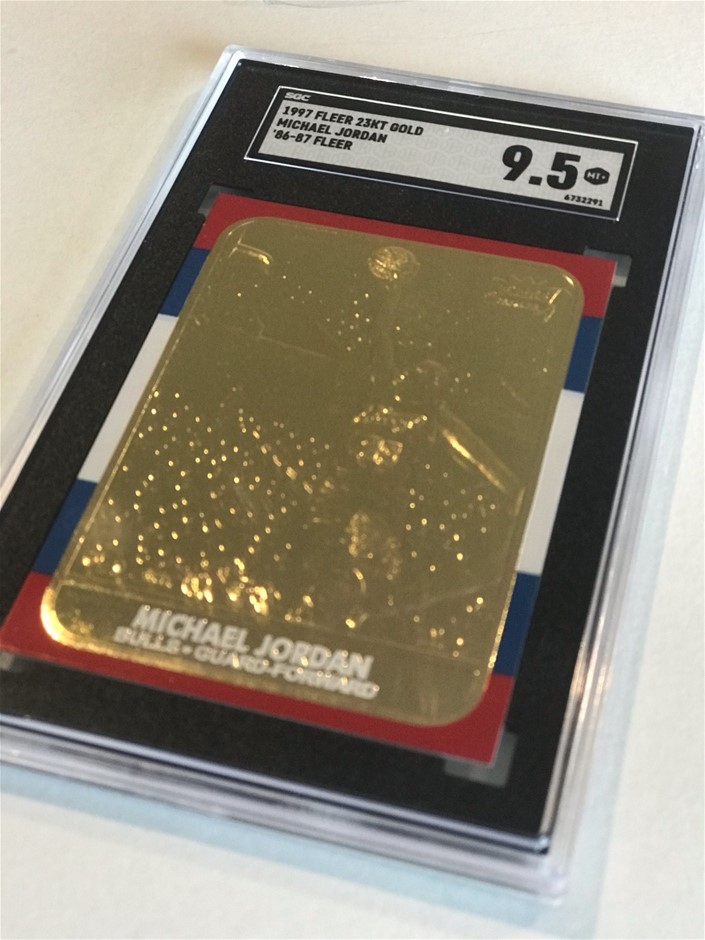 Michael Jordan 23KT GOLD Rookie Card Mint Graded Auction (0133-8018884 ...