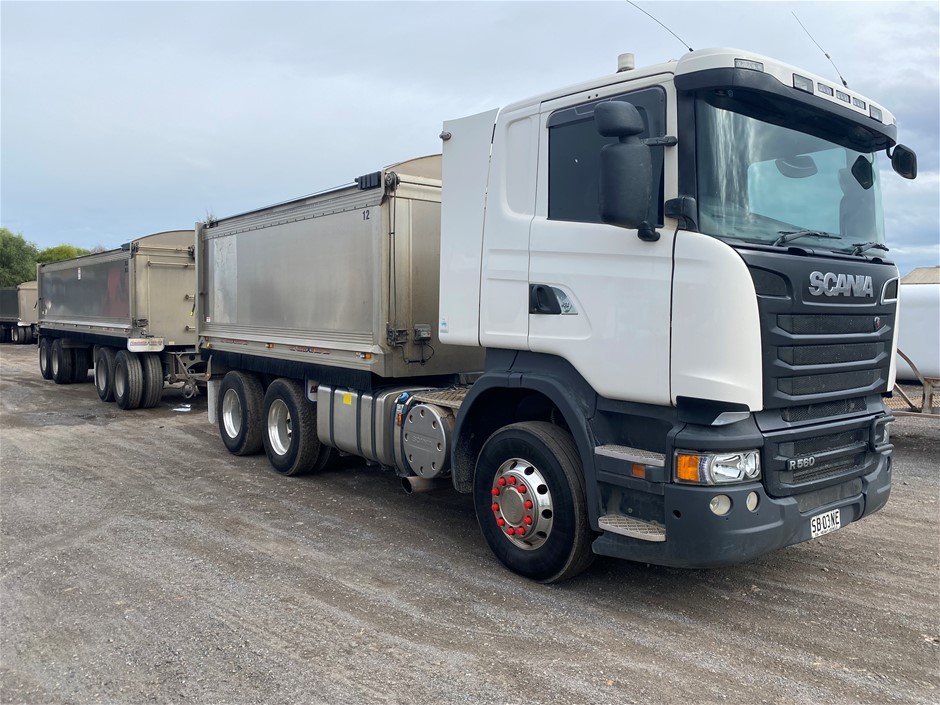 2017 Scania R560 6x4 Tipper Truck & 2016 Quad Dog Tipper Trailer Combo ...