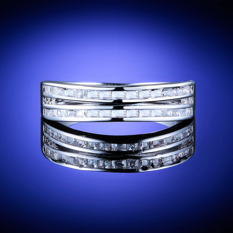 Elegant 18K White Gold plated Design Diamonds Simulants & White Cz ...