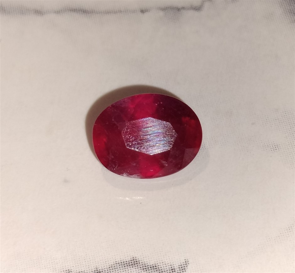 1.88ct Natural Burmese Ruby - BIGL Certified - Oval Faceted Cut Auction ...