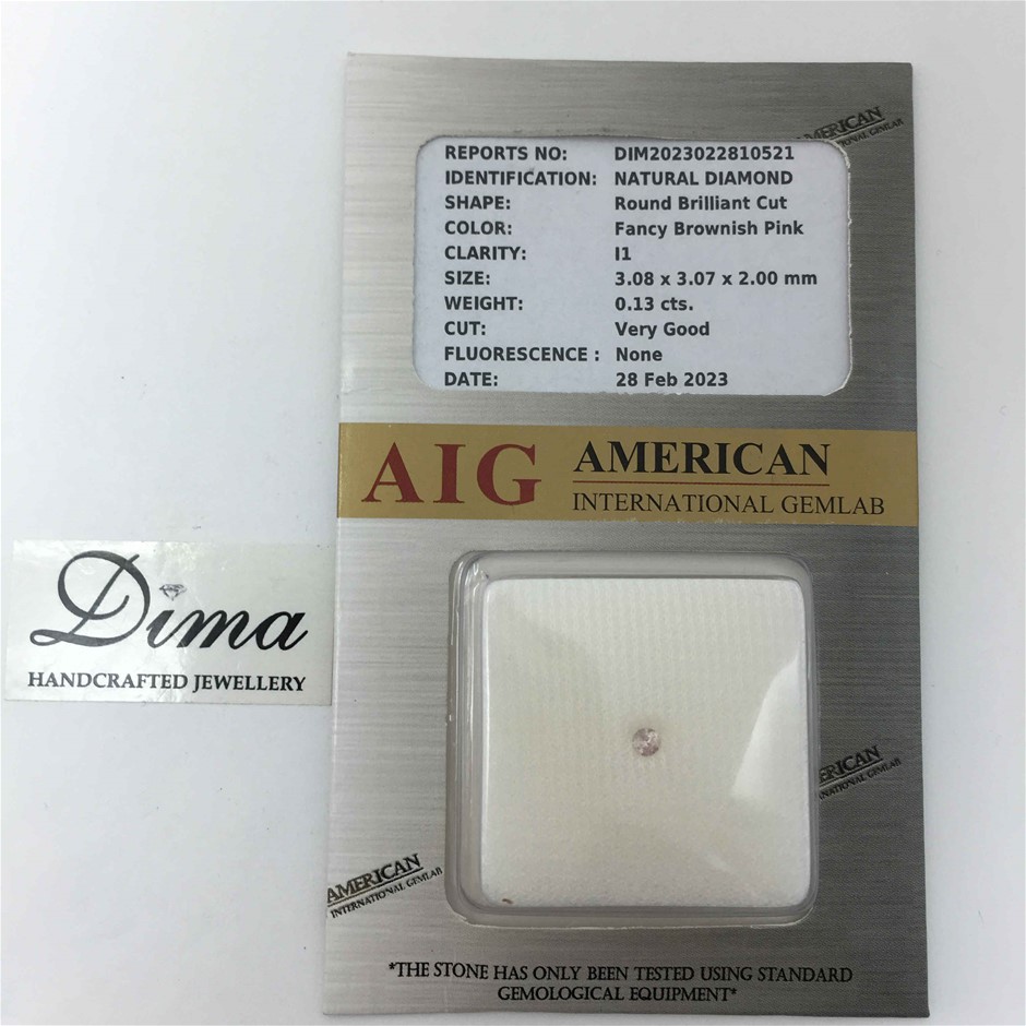 0.13ct One Stone Natural Pink Diamond Auction (0002-2559562) | Grays Australia