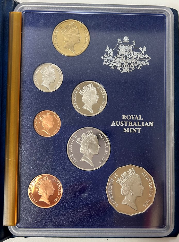 Royal Australian Mint 1985 ``Seven Proof Coin Set`` in Plastic Bi-Fold ...