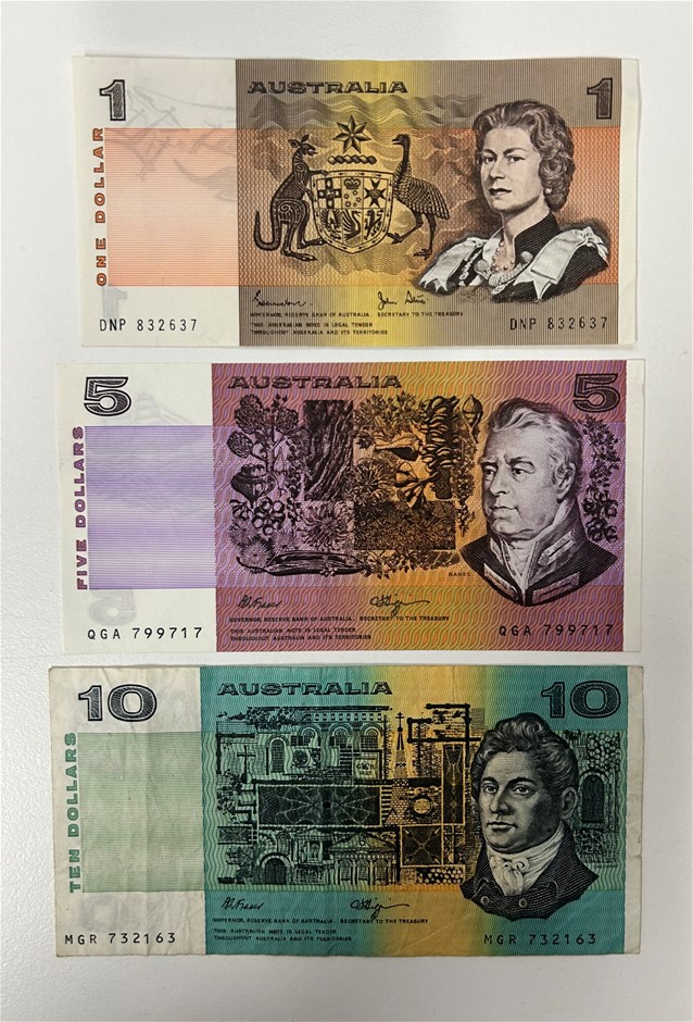 3 x Australian Bank Notes Auction (0080-2559618) | Grays Australia