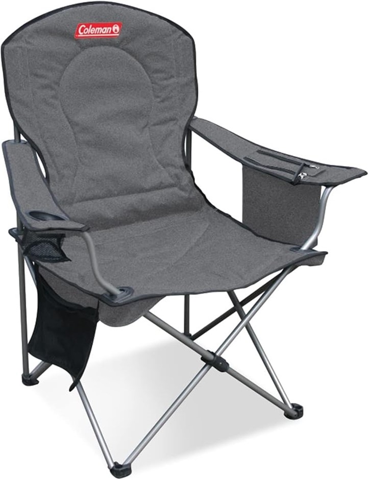 COLEMAN Chair Quad Deluxe Cooler Heather (Wide).NB: Chair Damaged ...