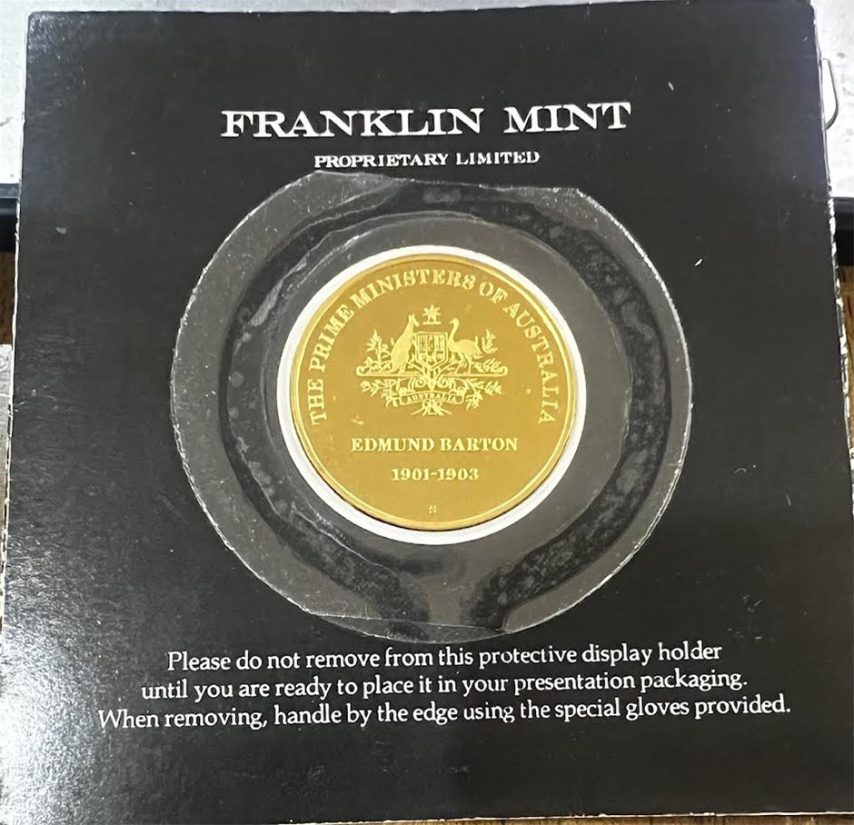 Australia first prime minister Sir Edmund Barton gold plated medallion ...