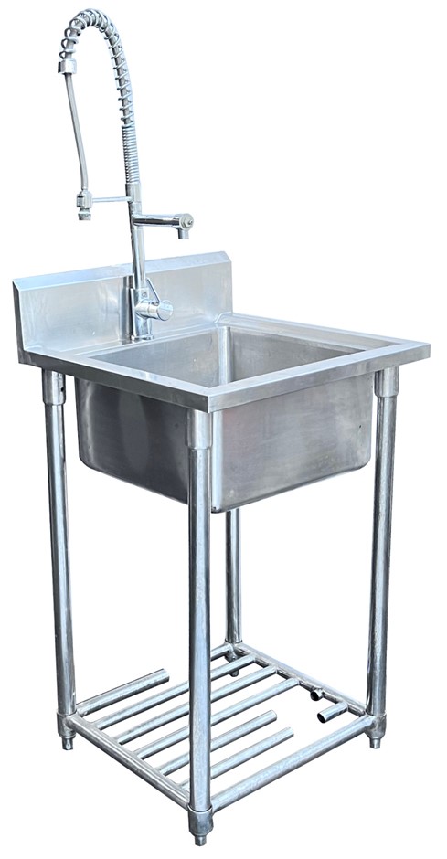 SINGLE BOWL SINK WITH PRE-RINSE SPRAY GUN Auction (0085-5057162 ...