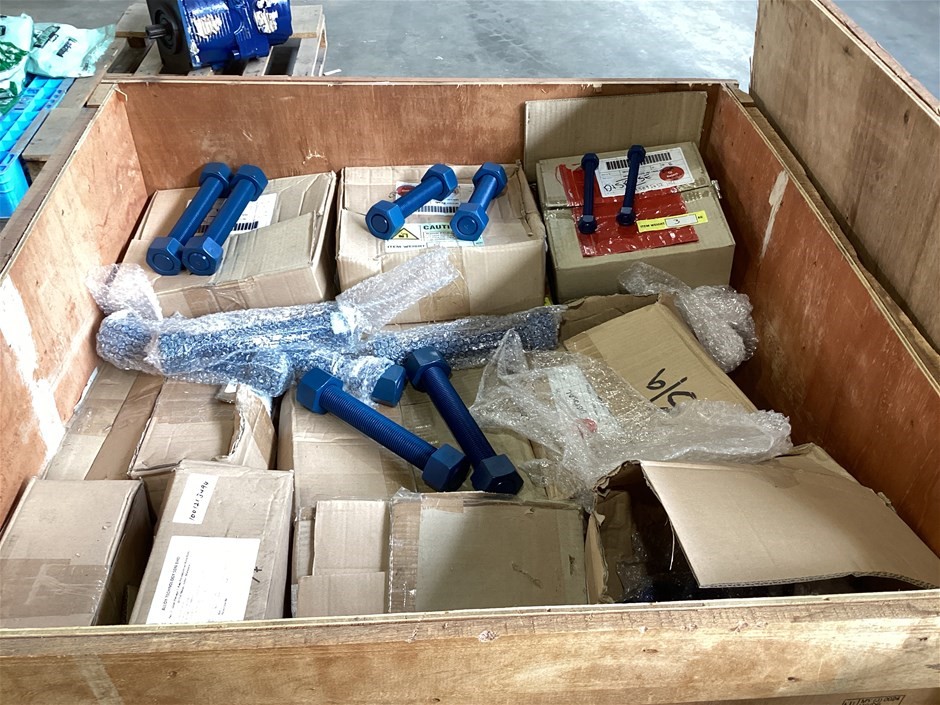 Various Zinc Stud Bolts With Fluro Carbon Plating, Crate Of Auction ...